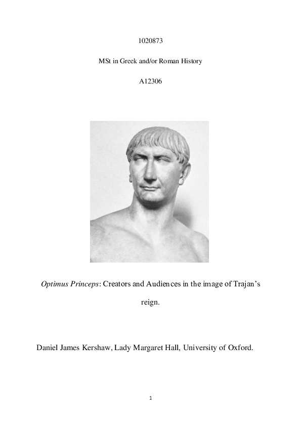 (DOC) Optimus Princeps - Creators and Audiences in the image of Trajan ...