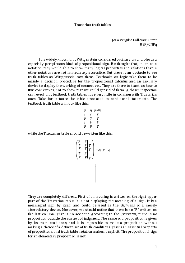 (PDF) The expressive completeness of the truth-table notation 2ND revision