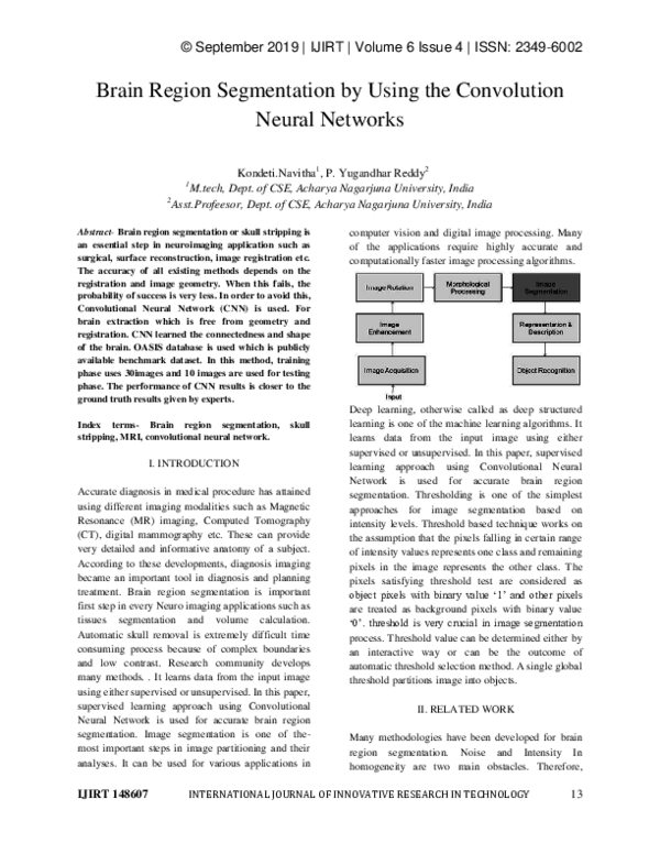 Pdf Brain Region Segmentation By Using The Convolution Neural Networks