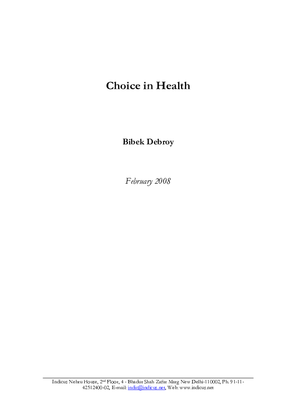 (PDF) Choice in Health