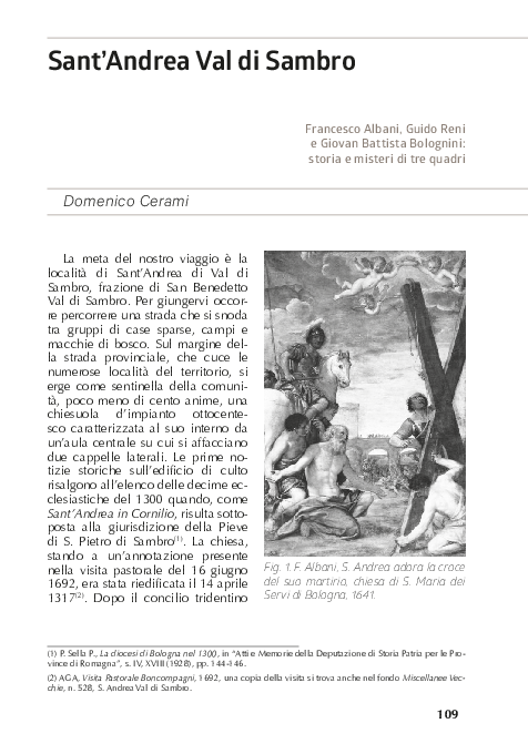 (PDF) Sant’Andrea Val di Sambro. Francesco Albani, Guido Reni e Giovan ...