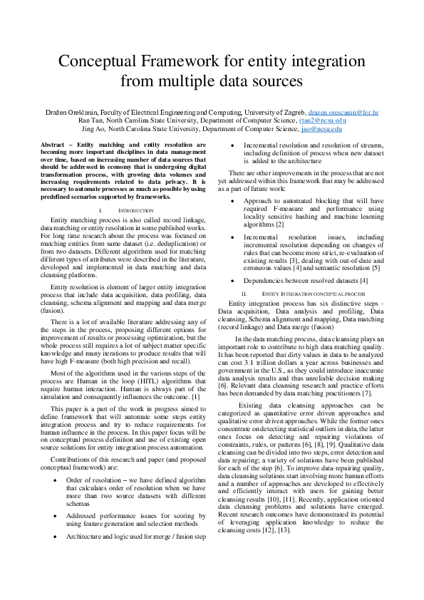 (PDF) Conceptual Framework for entity integration from multiple data ...