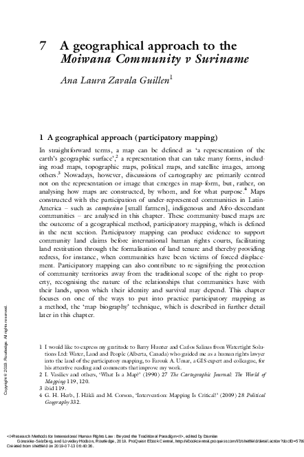 (PDF) A geographical approach to the Moiwana Community v Suriname