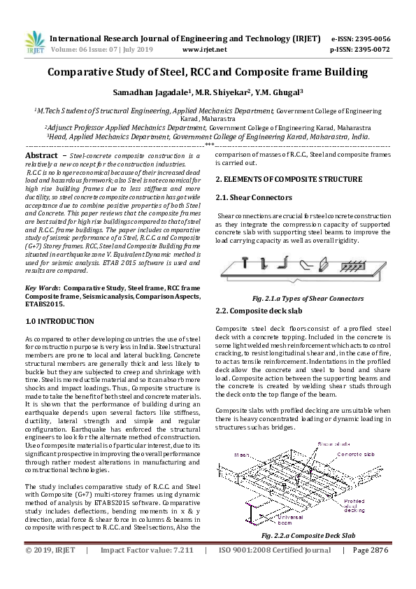 (PDF) IRJET- Comparative Study of Steel, RCC and Composite Frame Building