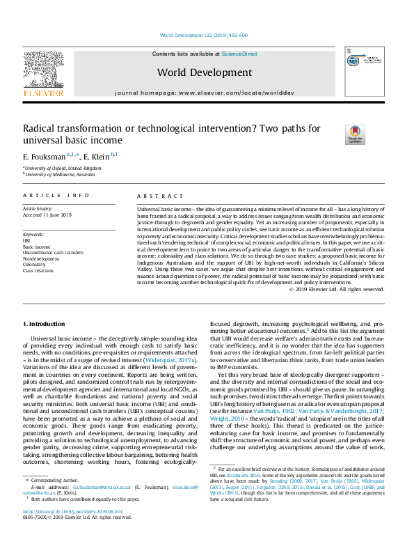 (PDF) Radical transformation or technological intervention? Two paths ...