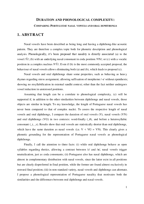 (PDF) Duration and phonological complexity: Comparing standard European ...