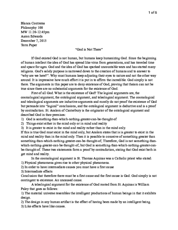 (PDF) Term Paper Philosophy