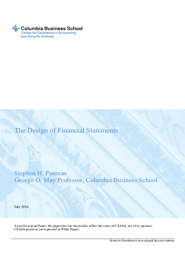 (PDF) The Design of Financial Statements