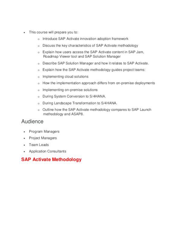 (DOC) SAP Activate Methodology