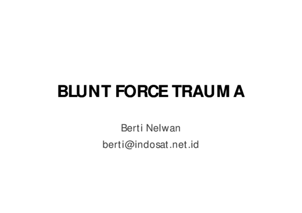 (PDF) BLUNT FORCE TRAUMA