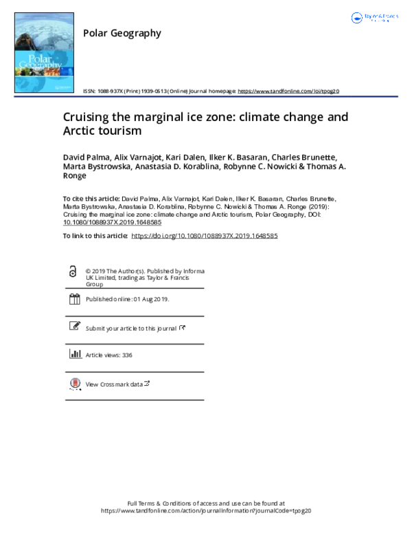 (PDF) Polar Geography Cruising the marginal ice zone: climate change ...