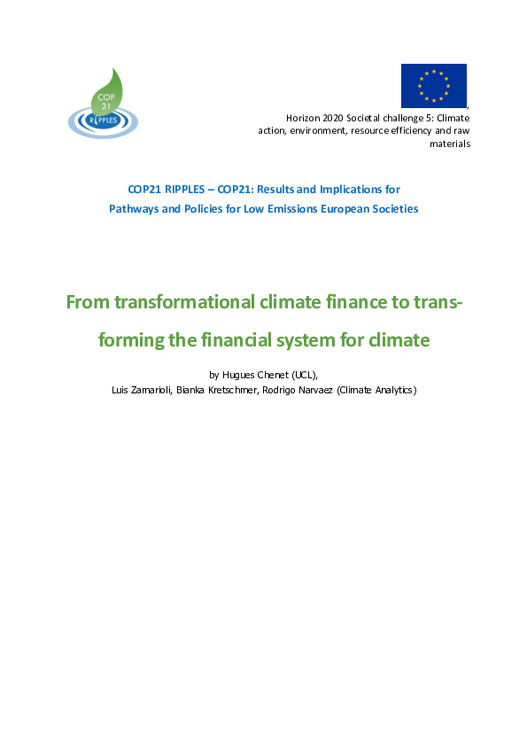 (PDF) From transformational climate finance to transforming the ...