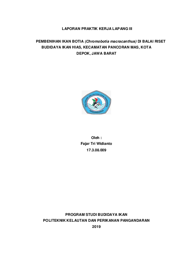 (PDF) COVER Laporan PKL III