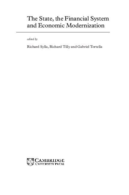 (PDF) The State, the Financial System, and Economic Modernization