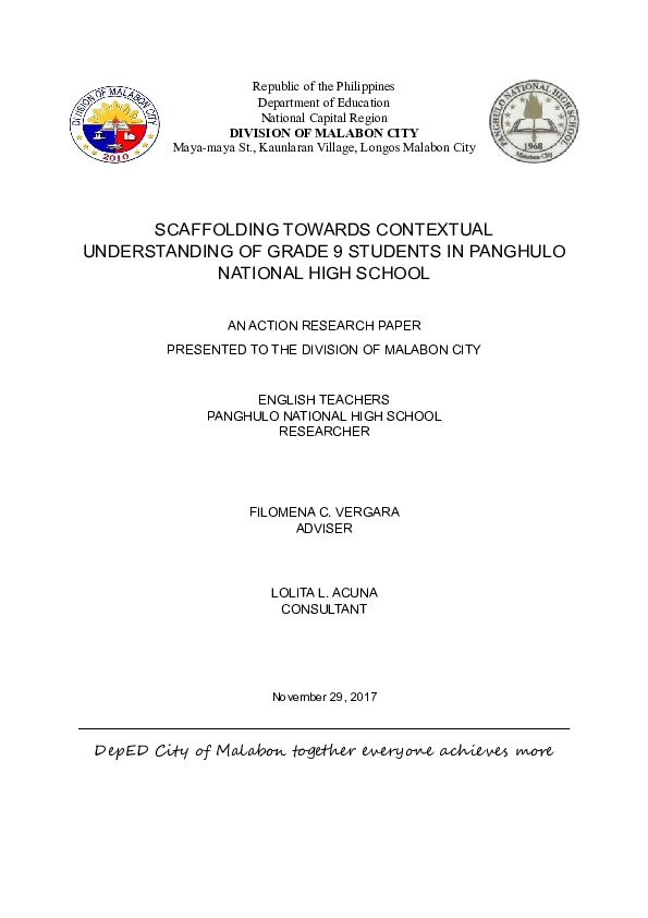 (DOC) Republic of the Philippines Department of Education National ...