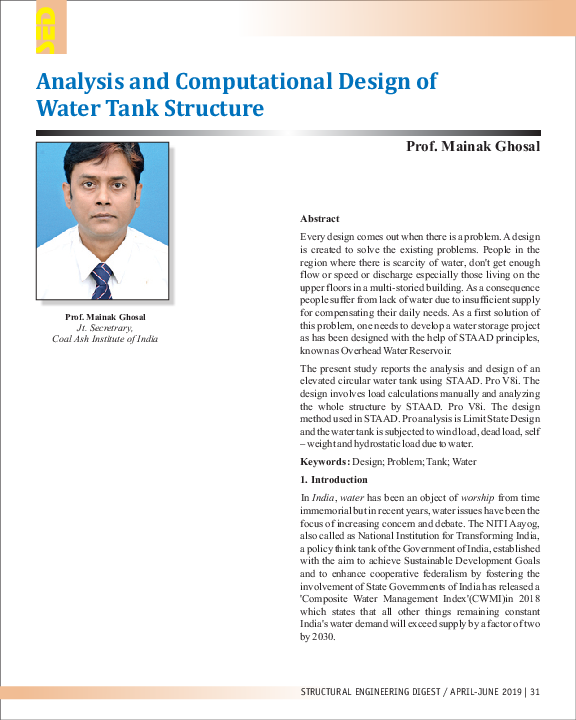 (PDF) Analysis and Computational Design of Water Tank Structure