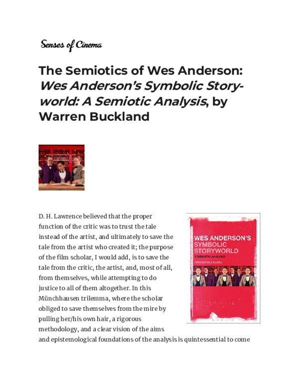 (PDF) Book Review: The Semiotics of Wes Anderson: Wes Anderson’s ...