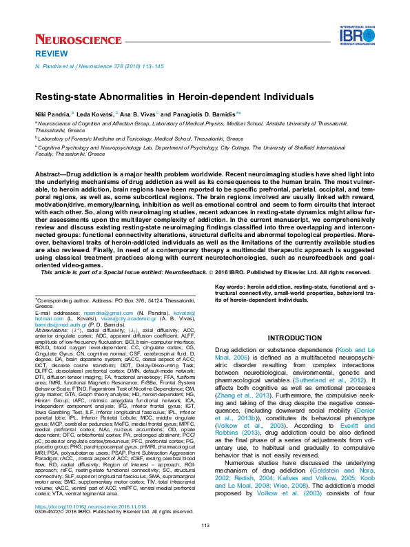 (PDF) Resting-state Abnormalities in Heroin-dependent Individuals