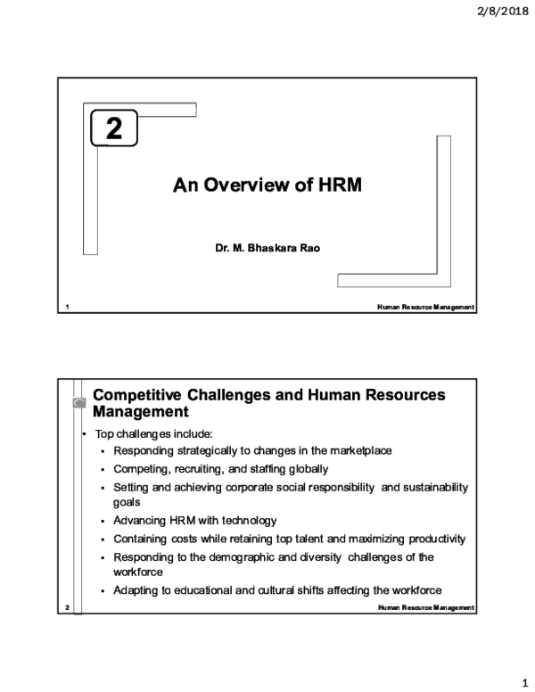 (PDF) 2 An Overview of HRM 1 Human Resource Management Competitive ...