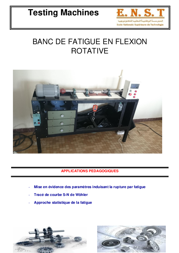 (PDF) Testing Machines (Machine d'essai de fatigue en flexion rotative)