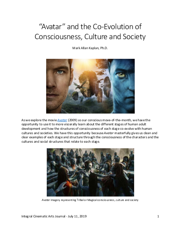 (PDF) "Avatar" and the Co-Evolution of Consciousness, Culture and Society