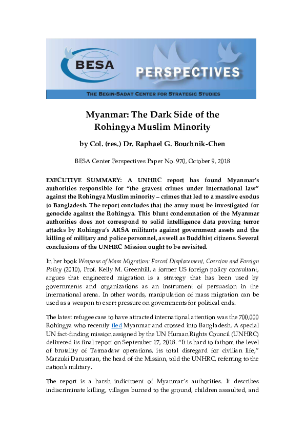 (PDF) Myanmar: The Dark Side of the Rohingya Muslim Minority