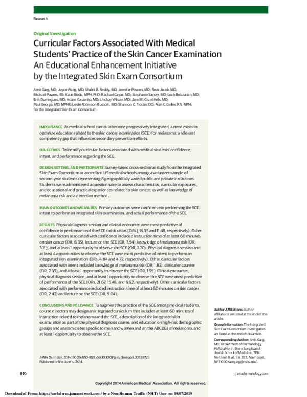 (PDF) Curricular Factors Associated With Medical Students’ Practice of ...