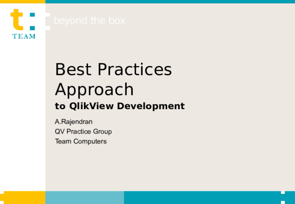 (PDF) Best Practices Approach to QlikView Development