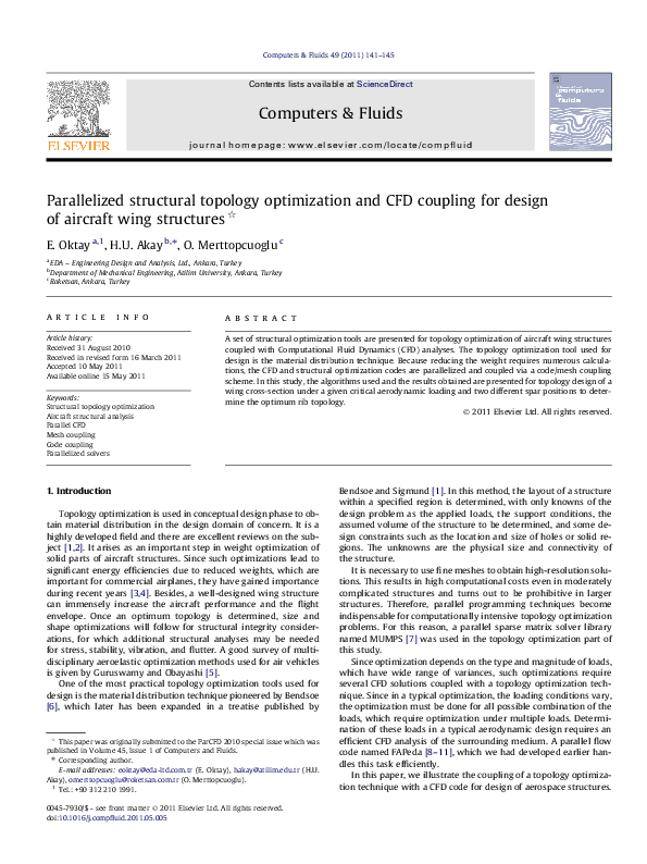 Pdf Parallelized Structural Topology Optimization And Cfd Coupling For Design Of Aircraft Wing