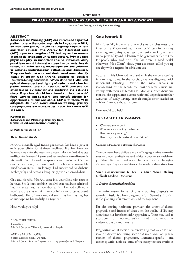 (PDF) UNIT NO. 2 ADVANCED CARE PLANNING AND END OF LIFE CARE PRIMARY ...