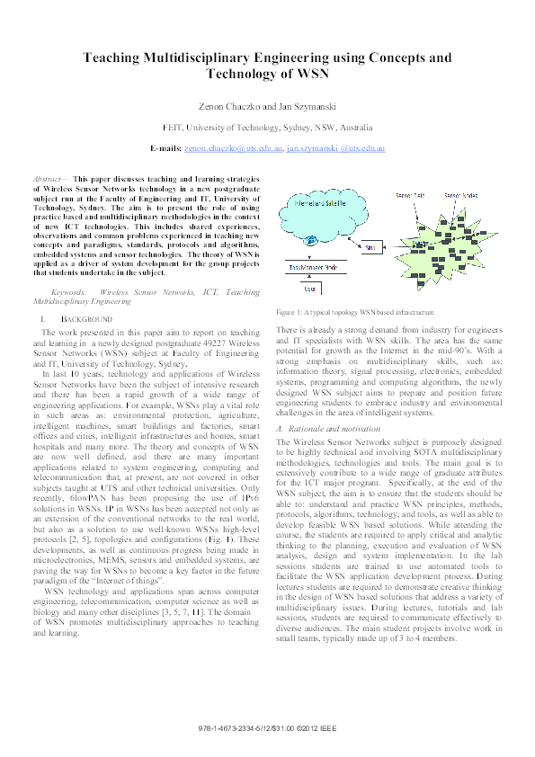 (PDF) Teaching multidisciplinary engineering using concepts and ...
