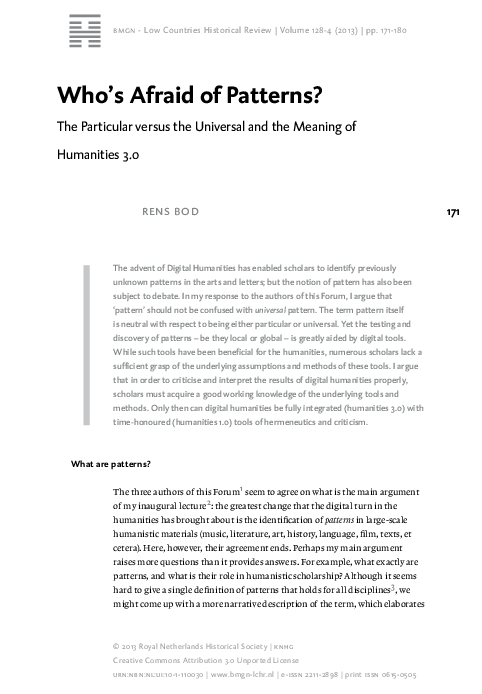 (PDF) Who's Afraid of Patterns
