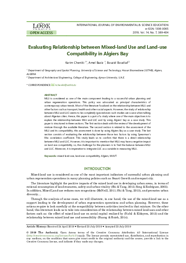 (PDF) Evaluating Relationship between Mixed-land Use and Land-use ...