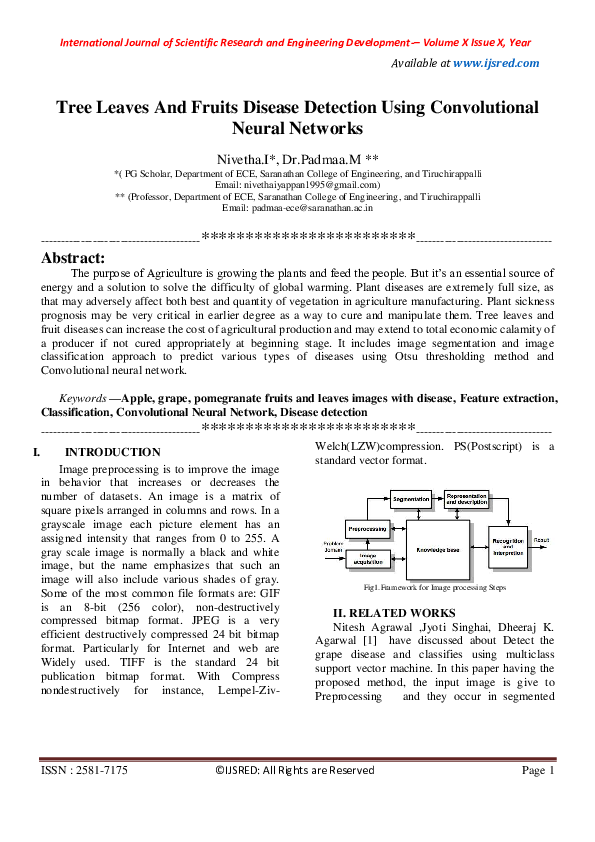 (PDF) Tree Leaves And Fruits Disease Detection Using Convolutional ...