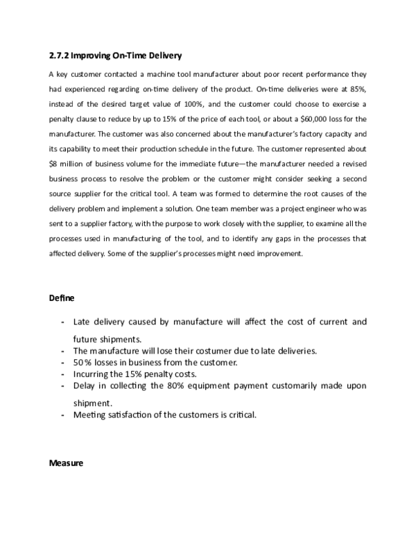 (DOC) 2.7.2 Improving On-Time Delivery