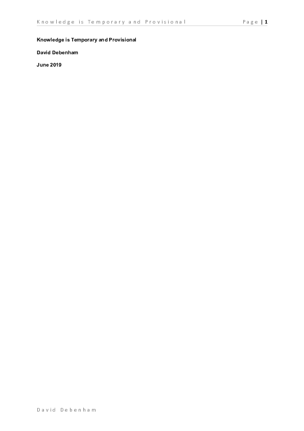 (DOC) Knowledge is temporary and provisional