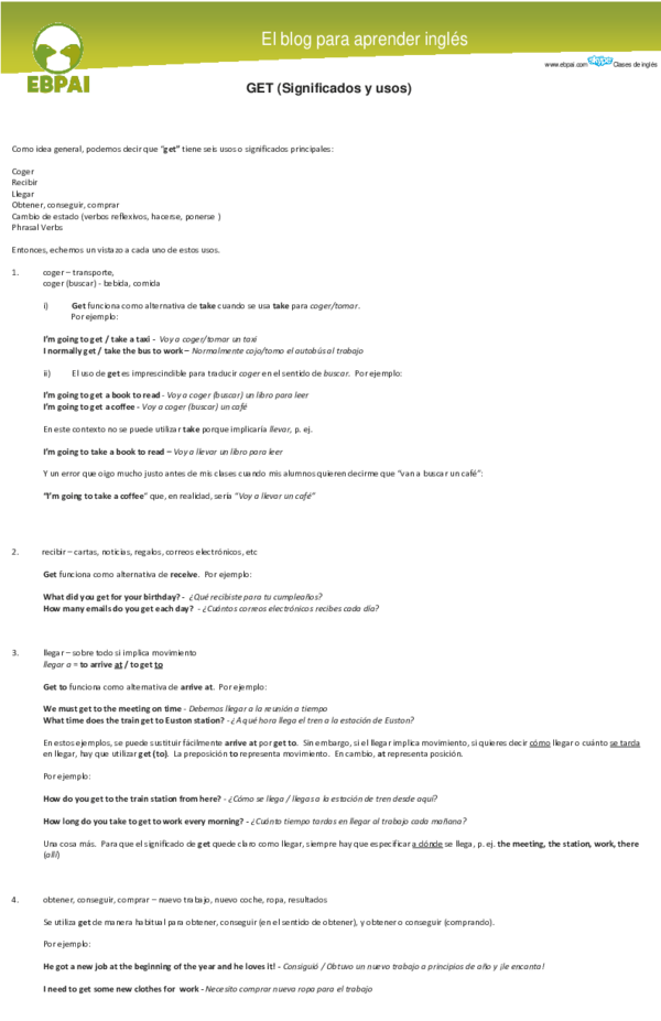 (PDF) GET (Significados y usos