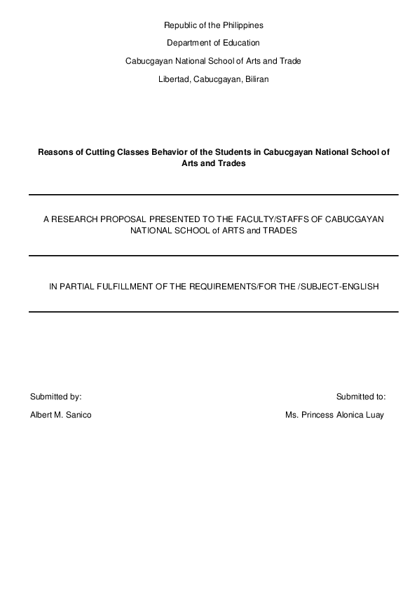 (DOC) Cutting classes