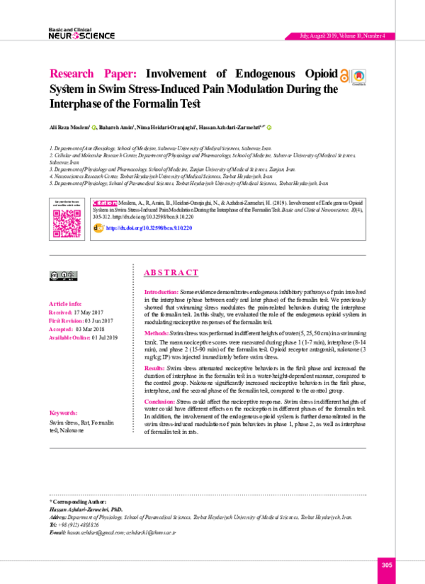 (PDF) Basic and Clinical Involvement of Endogenous Opioid System in ...