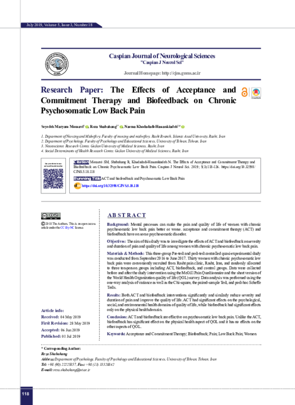 (PDF) Research Paper: The Effects of Acceptance and Commitment Therapy ...