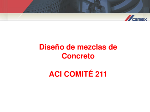 (PDF) Diseño de mezclas de Concreto ACI COMITÉ 211