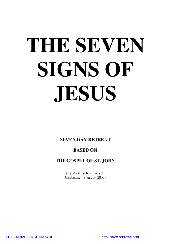 (PDF) The Seven Signs of Jesus in the Gospel of St John