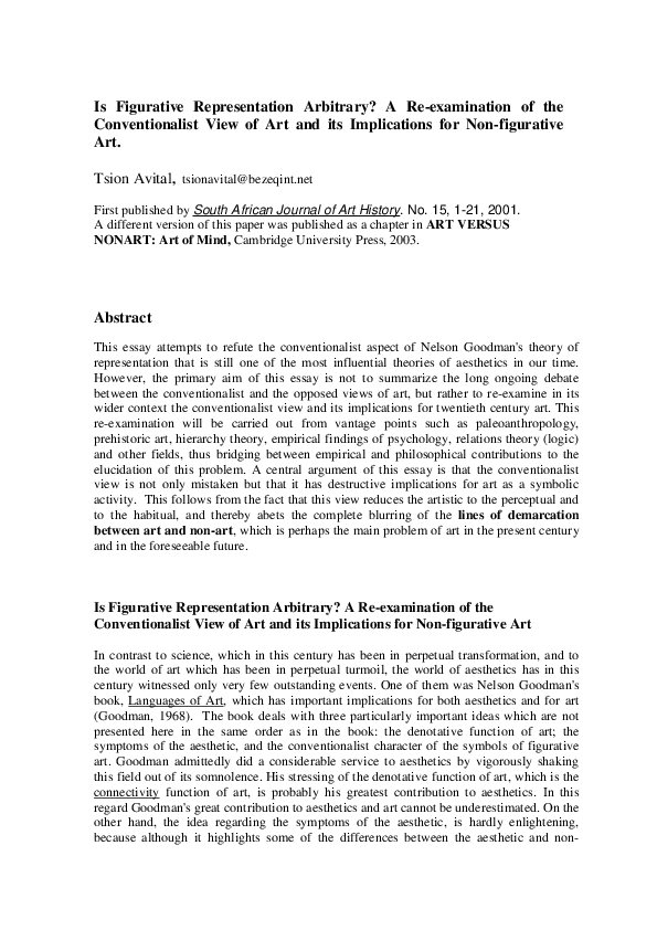 (PDF) Is Figurative Representation Arbitrary? A Re-examination of the ...