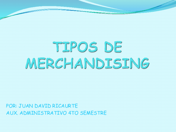 (PPT) TIPOS DE MERCHANDISING