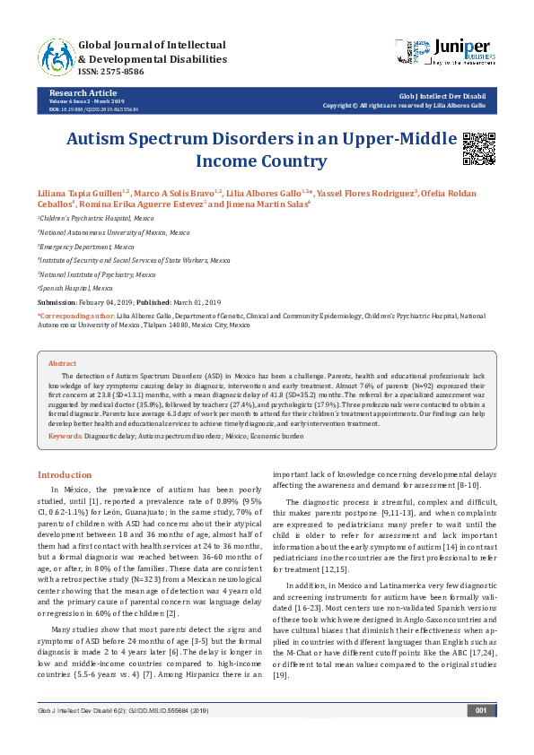 (PDF) Autism Spectrum Disorders in an Upper-Middle Income Country ...