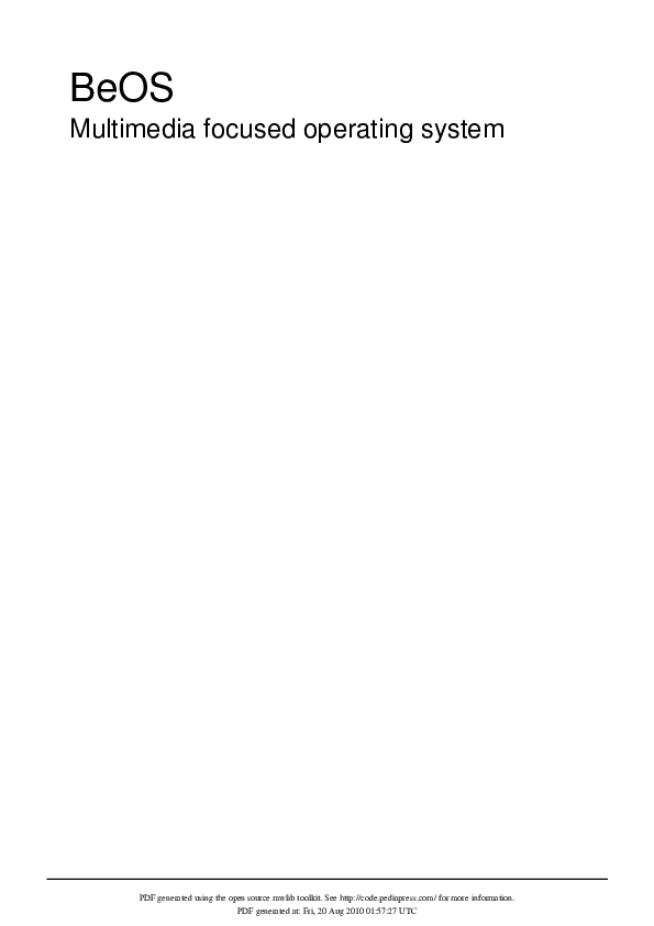 (PDF) BeOS Multimedia focused operating system