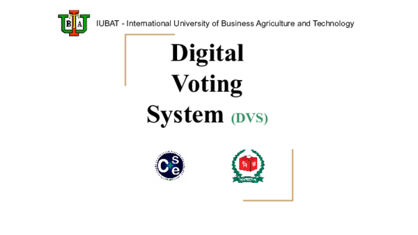 (PPT) Digital Voting System (DVS)