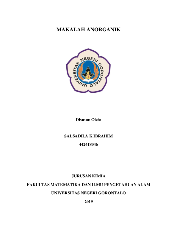(DOC) MAKALAH ANORGANIK