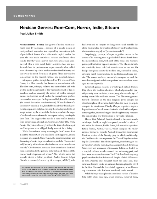 (PDF) Mexican Genres: Rom-Com, Horror, Indie, Sitcom | Paul Julian ...