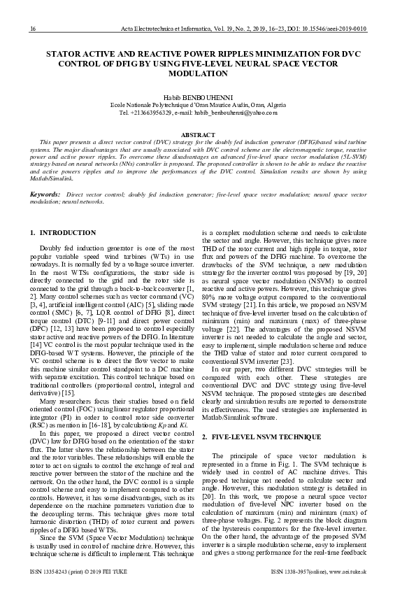 Pdf Stator Active And Reactive Power Ripples Minimization For Dvc Control Of Dfig By Using